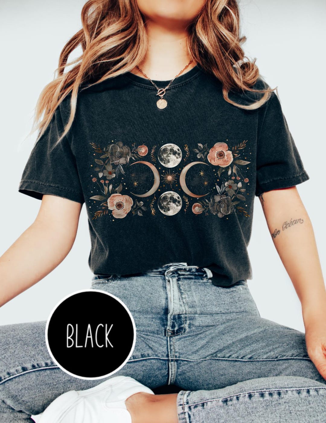 Triple Moon Shirt Witchy Clothing Moon Phase T-shirt Witch Gift Comfort ...