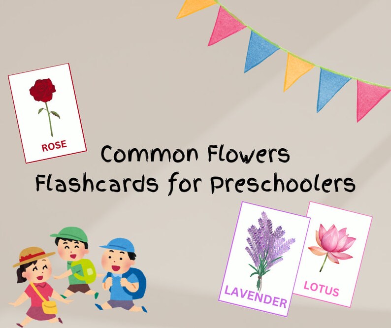 Flowers Flashcards for Preschoolers - Etsy