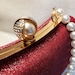 Wine Red Burgundy Velvet Clutch Bag With Pearl Handle - Etsy