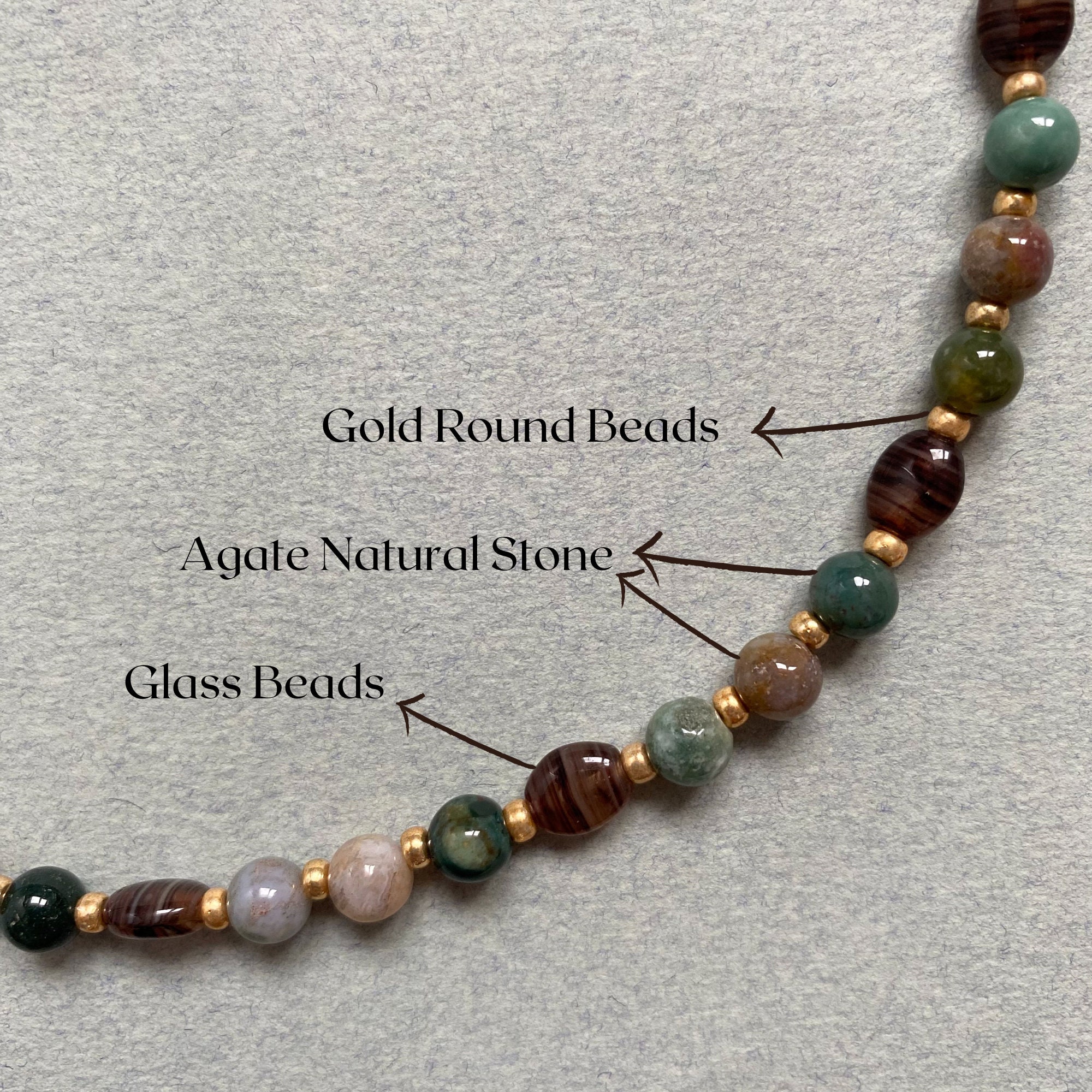 Elegant Brown Gemstone Necklace, Bohemian Necklace, Healing Stone ...