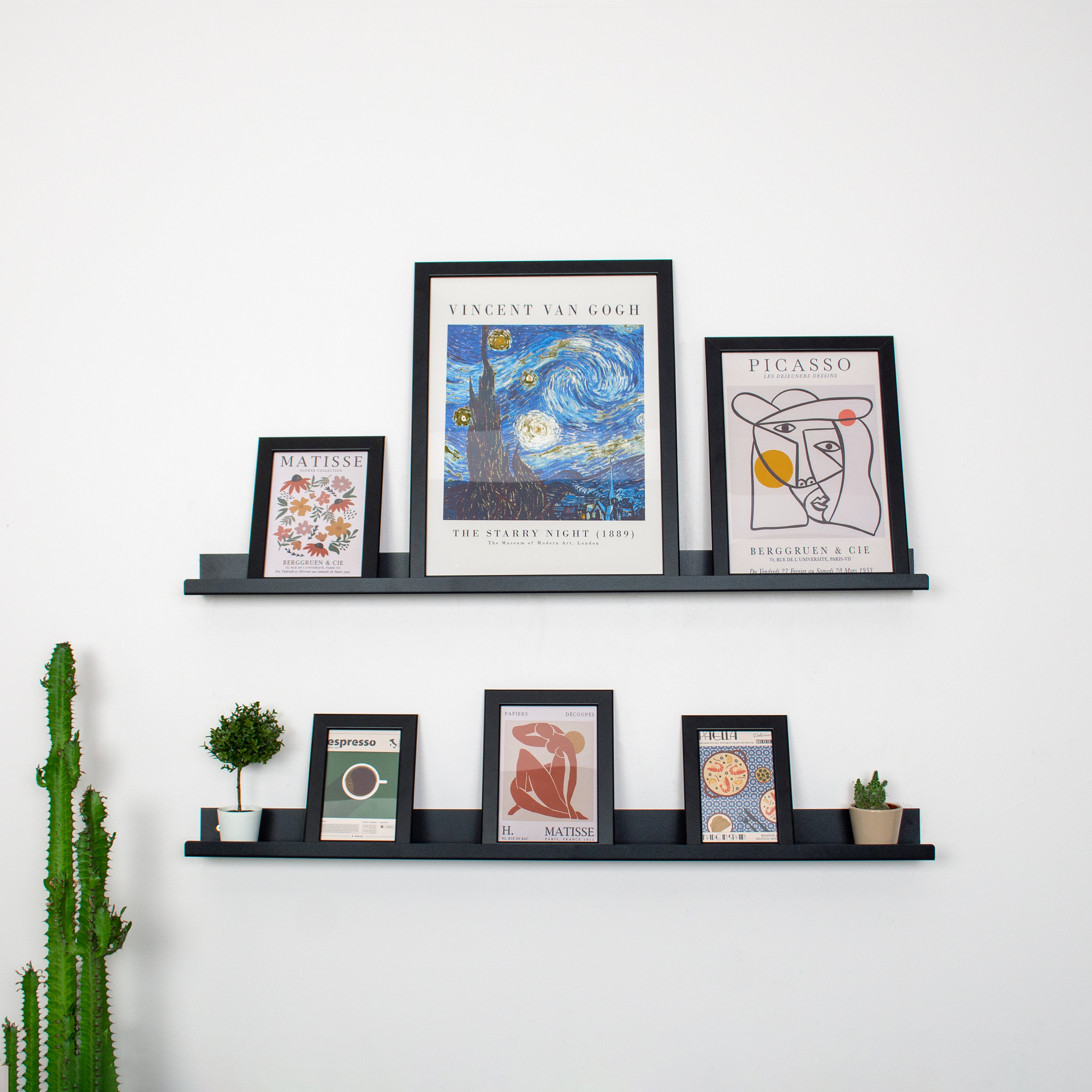 Modern Picture Ledge Shelf, Floating Gallery Wall Shelves, Thin Frame ...