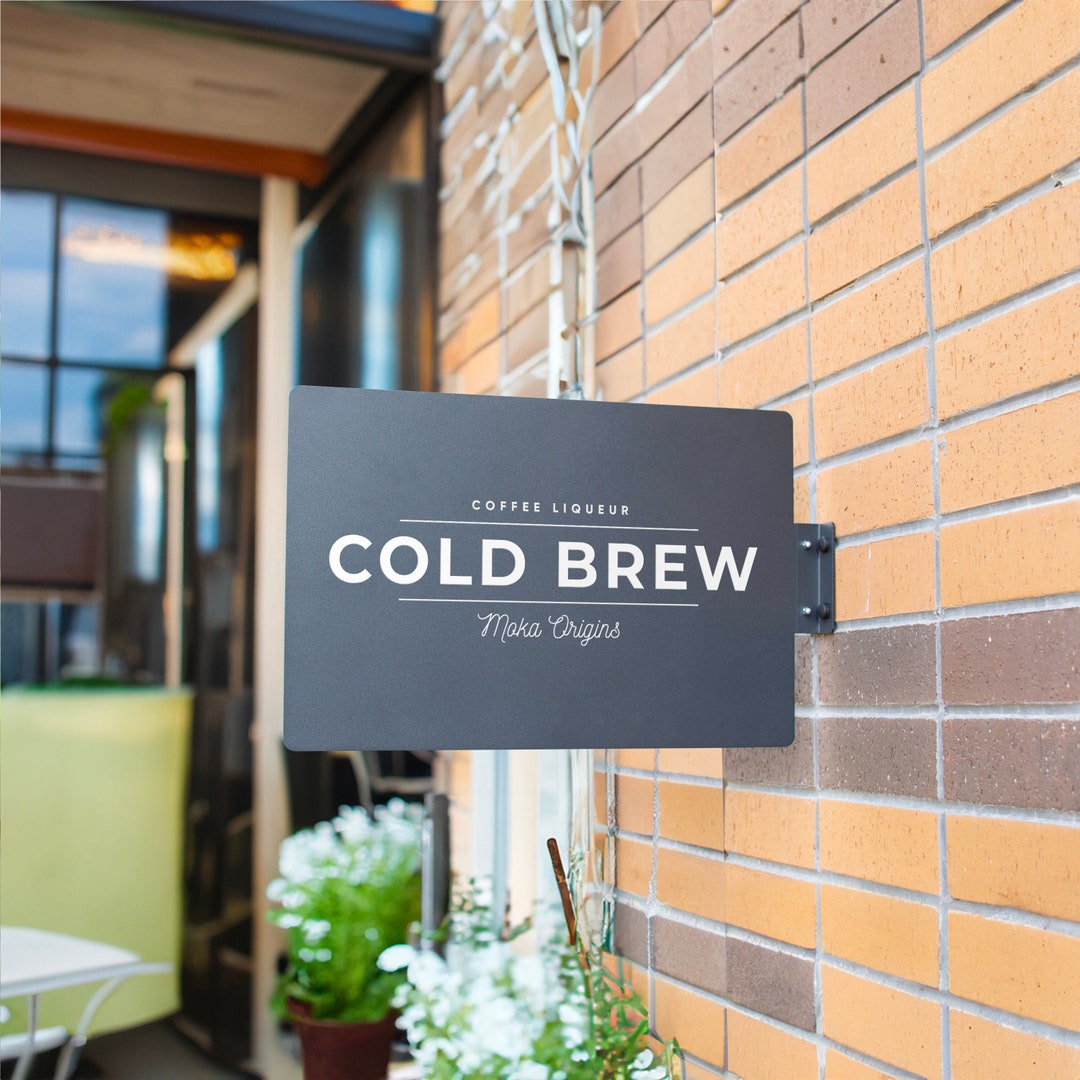 Double Sided Metal Blade Sign: Custom Logo Storefront Sign - Etsy