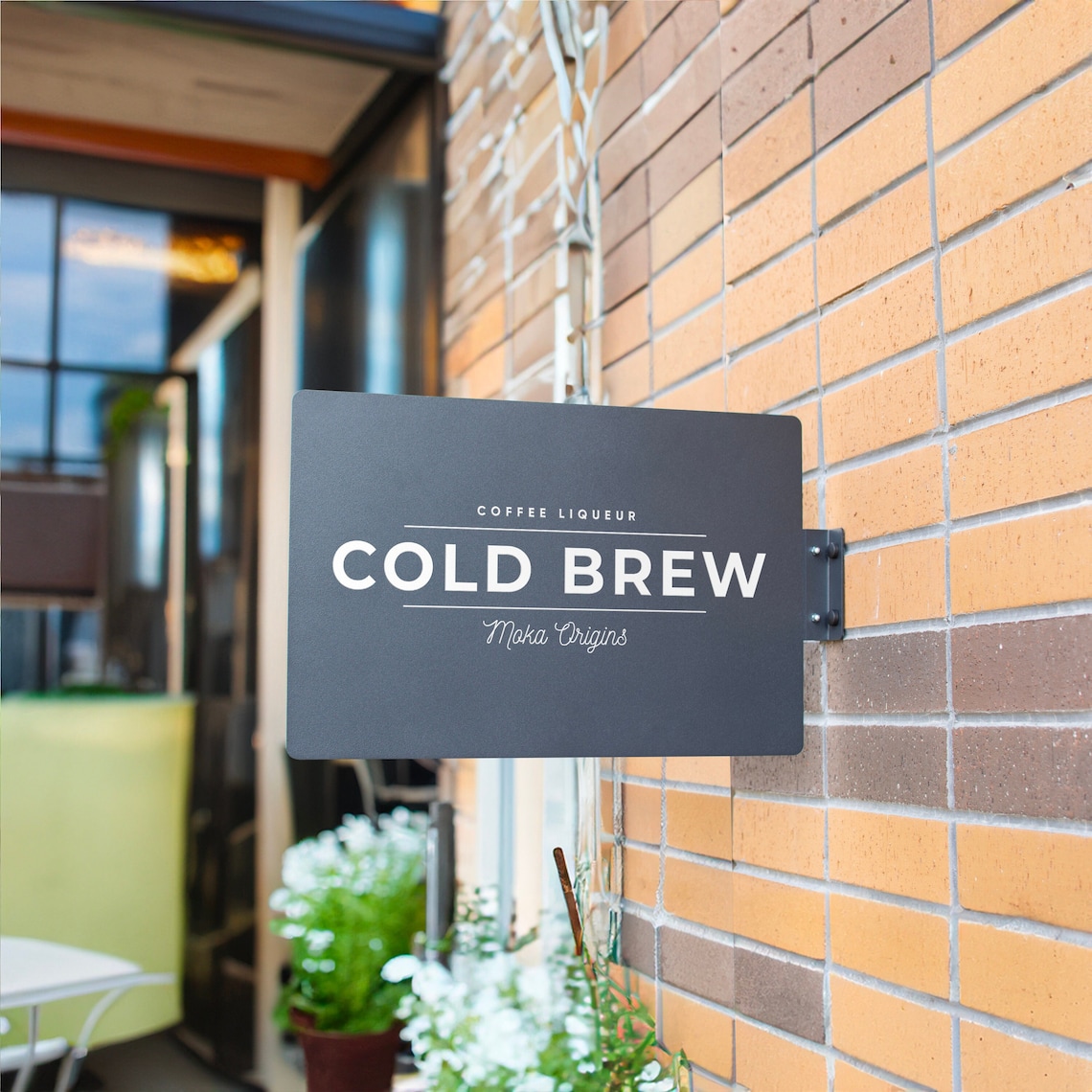 Double Sided Rectangular Metal Blade Sign, Custom Storefront Sign ...