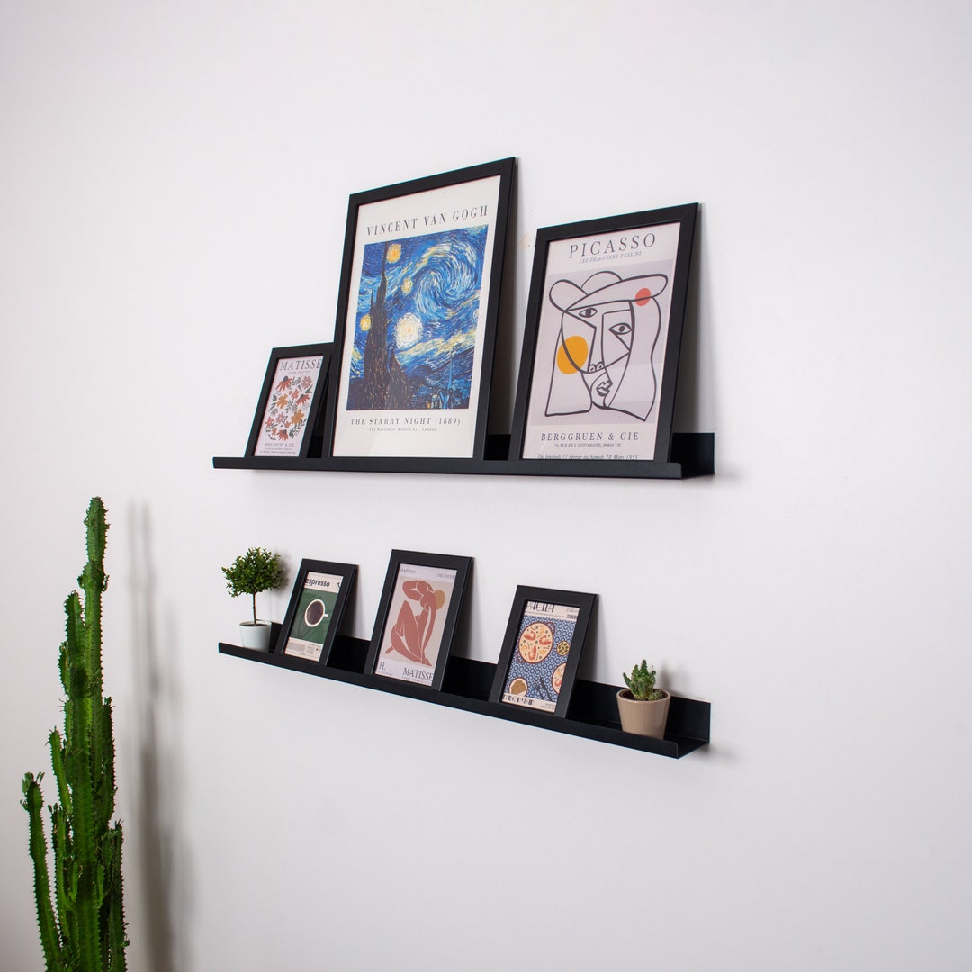 Modern Picture Ledge Shelf, Floating Gallery Wall Shelves, Thin Frame ...