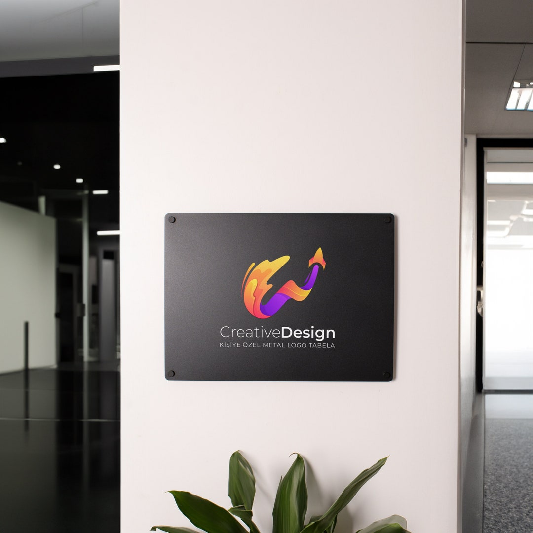 Custom Metal Logo Sign, Office Wall Decor, Custom Door Sign ...