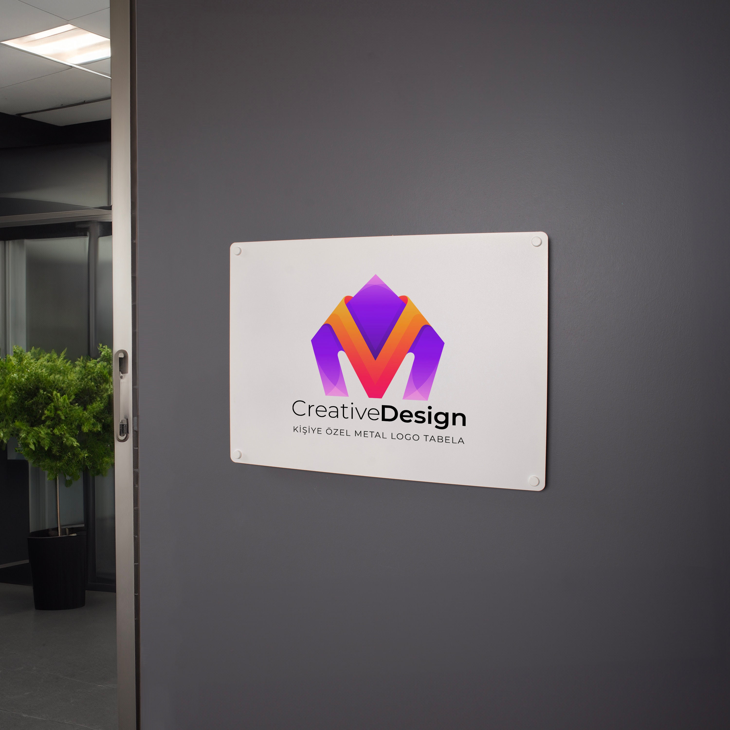 Custom Metal Logo Sign, Office Wall Decor, Custom Door Sign ...