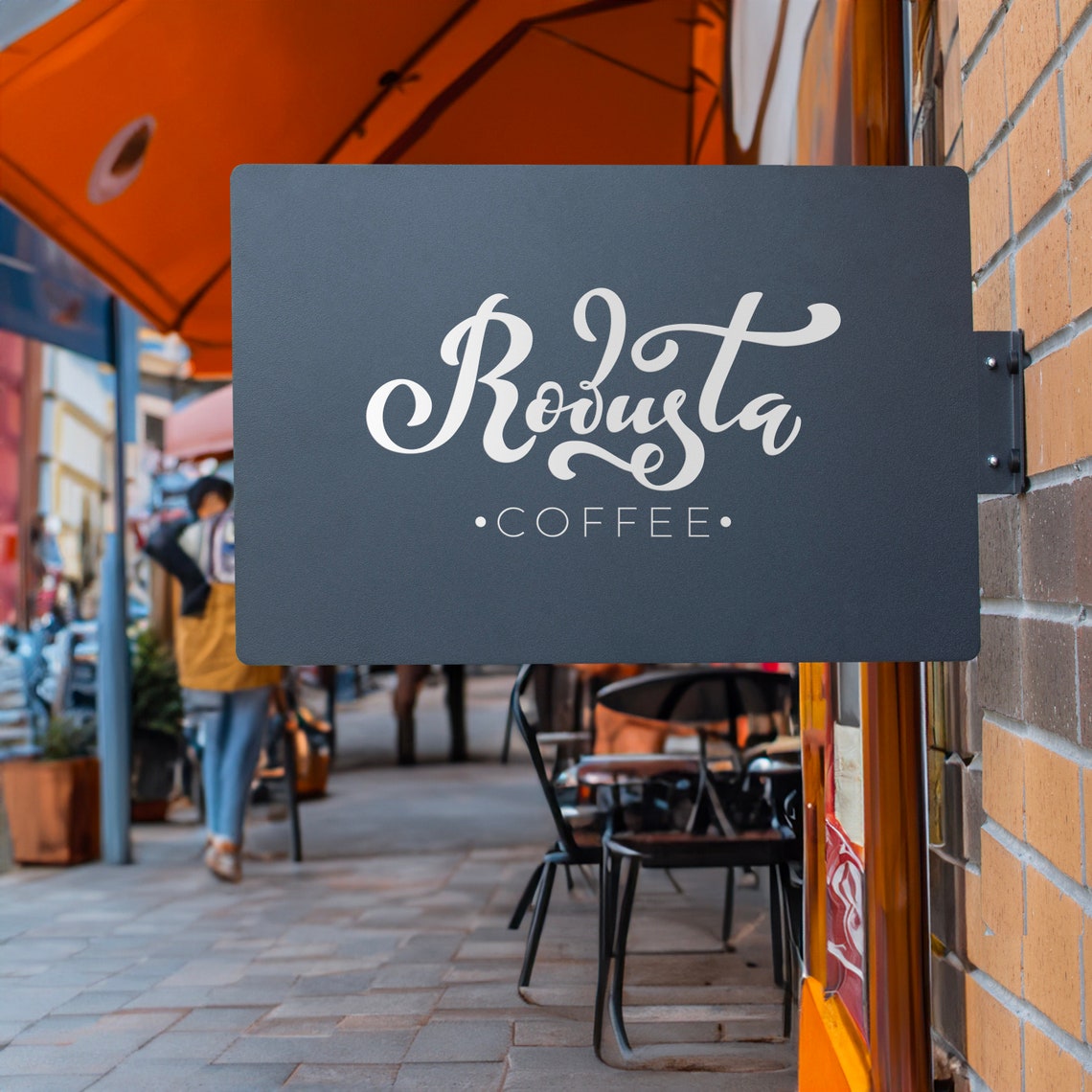 Double Sided Rectangular Metal Blade Sign, Custom Storefront Sign ...