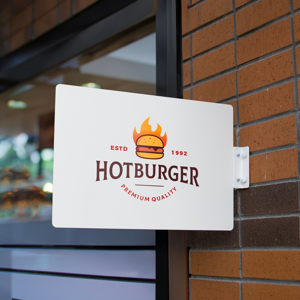 Double Sided Rectangular Metal Blade Sign, Custom Storefront Sign ...