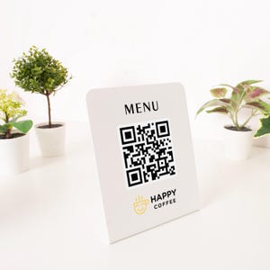 Metal Table Top Qr Stand, QR Code Sign With Logo, Small Business ...