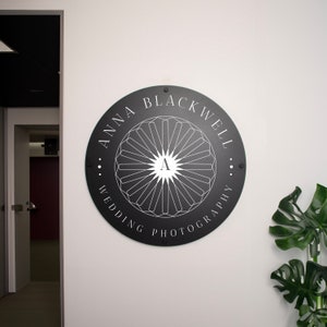 Custom Metal Round Logo Sign: Personalized Business Office Decor - Etsy
