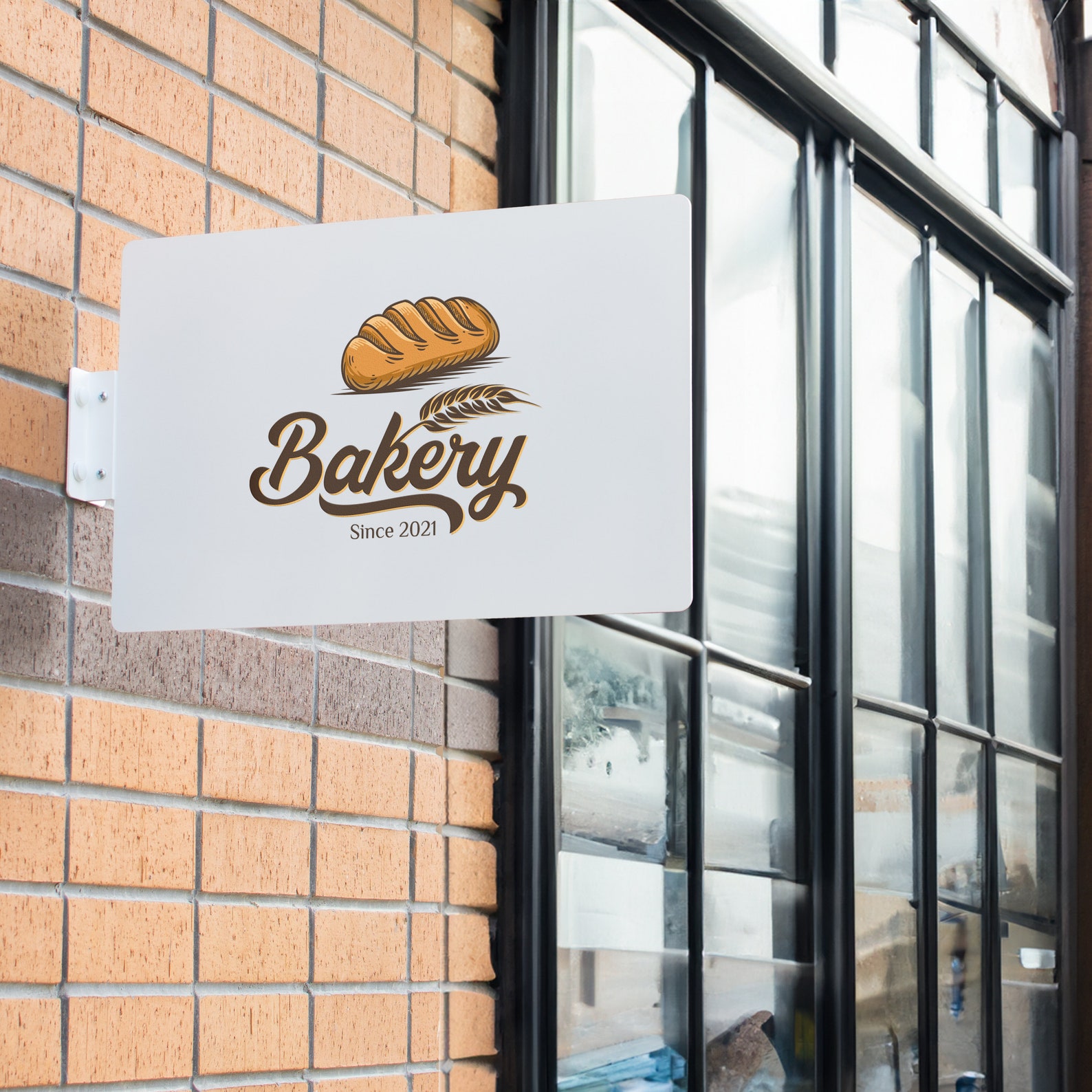 Double Sided Rectangular Metal Blade Sign, Custom Storefront Sign ...