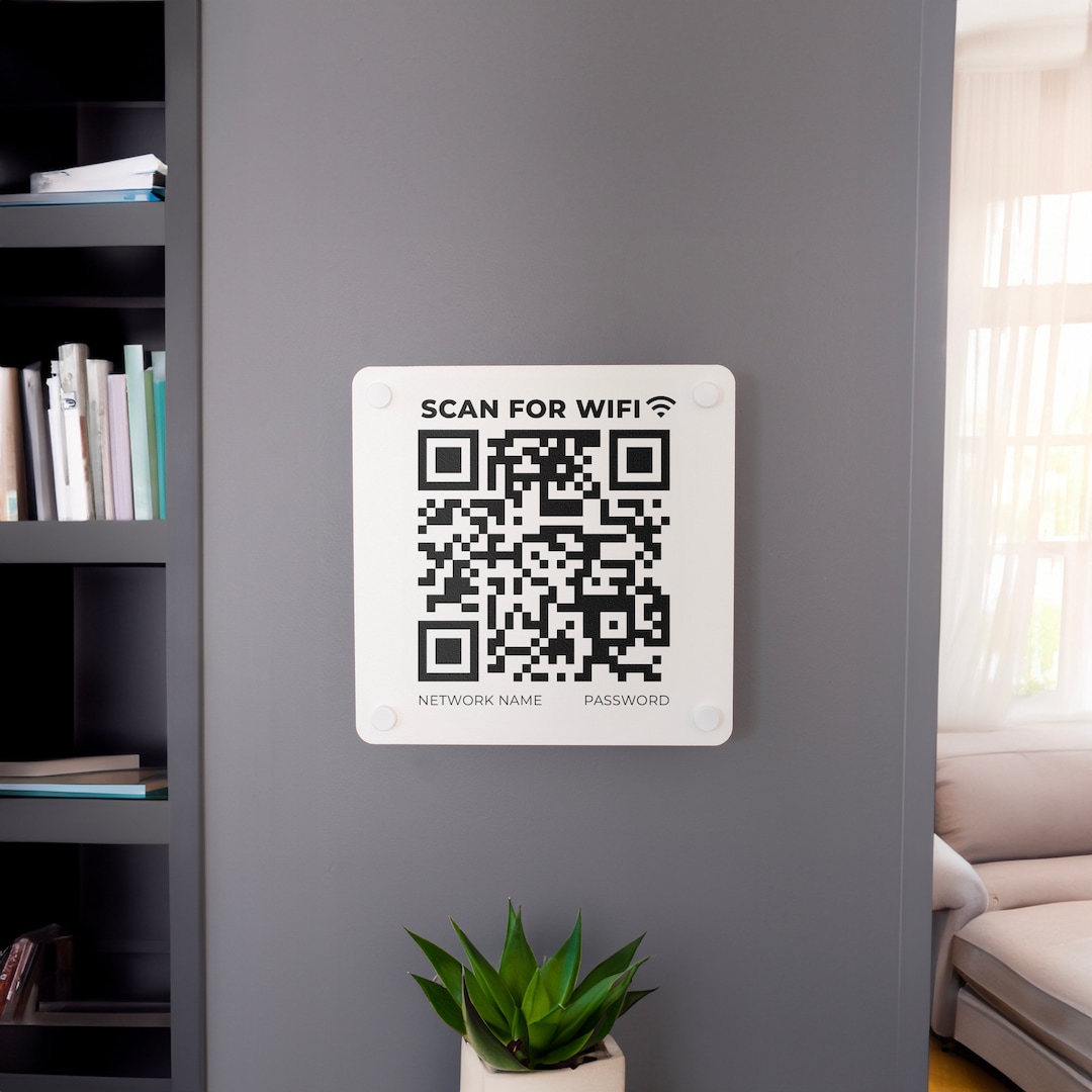 Custom Metal QR Code Wifi Sign: Small Business Wall Decor - Etsy