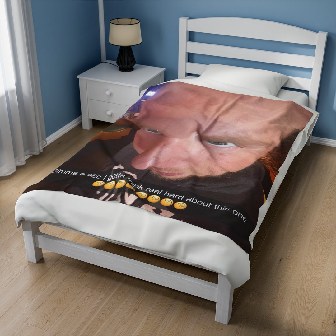Think Hard Blanket Big Head Funny Gift Cozy Throw Think Big the Thinker ...