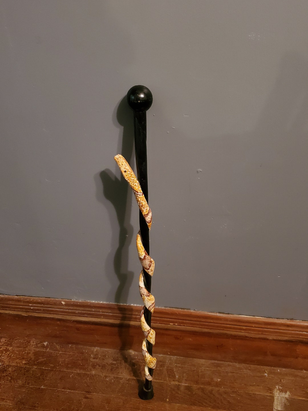Unique Snake Wrapped Walking Stick - Etsy