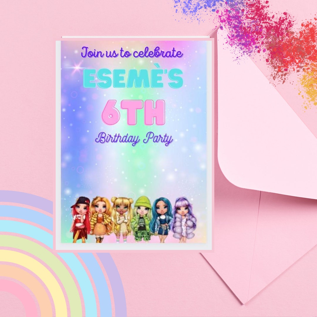 Rainbow High Birthday Invitation - Etsy Australia