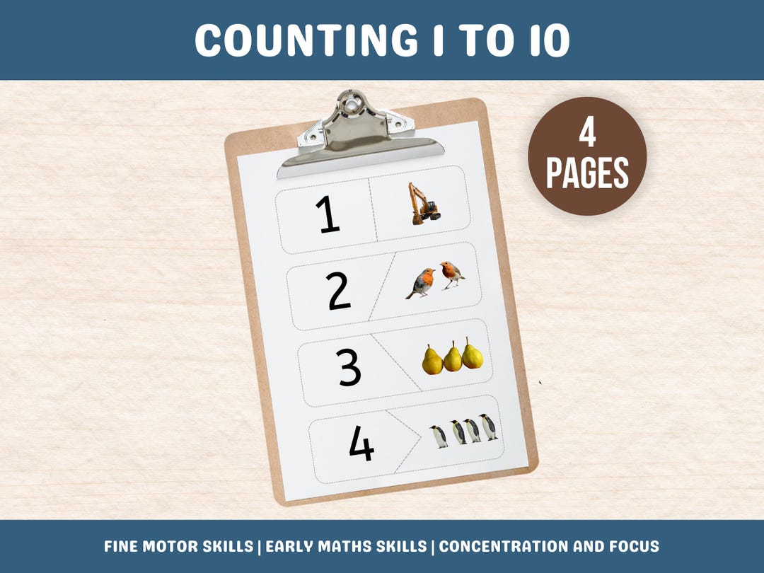 Interactive Toddler Math Activity, Counting Puzzle for Preschoolers ...