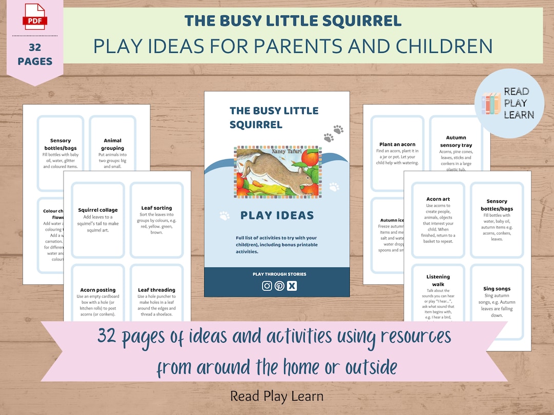 The Busy Little Squirrel Story Play, Activity, Sensory Play, STEM ...