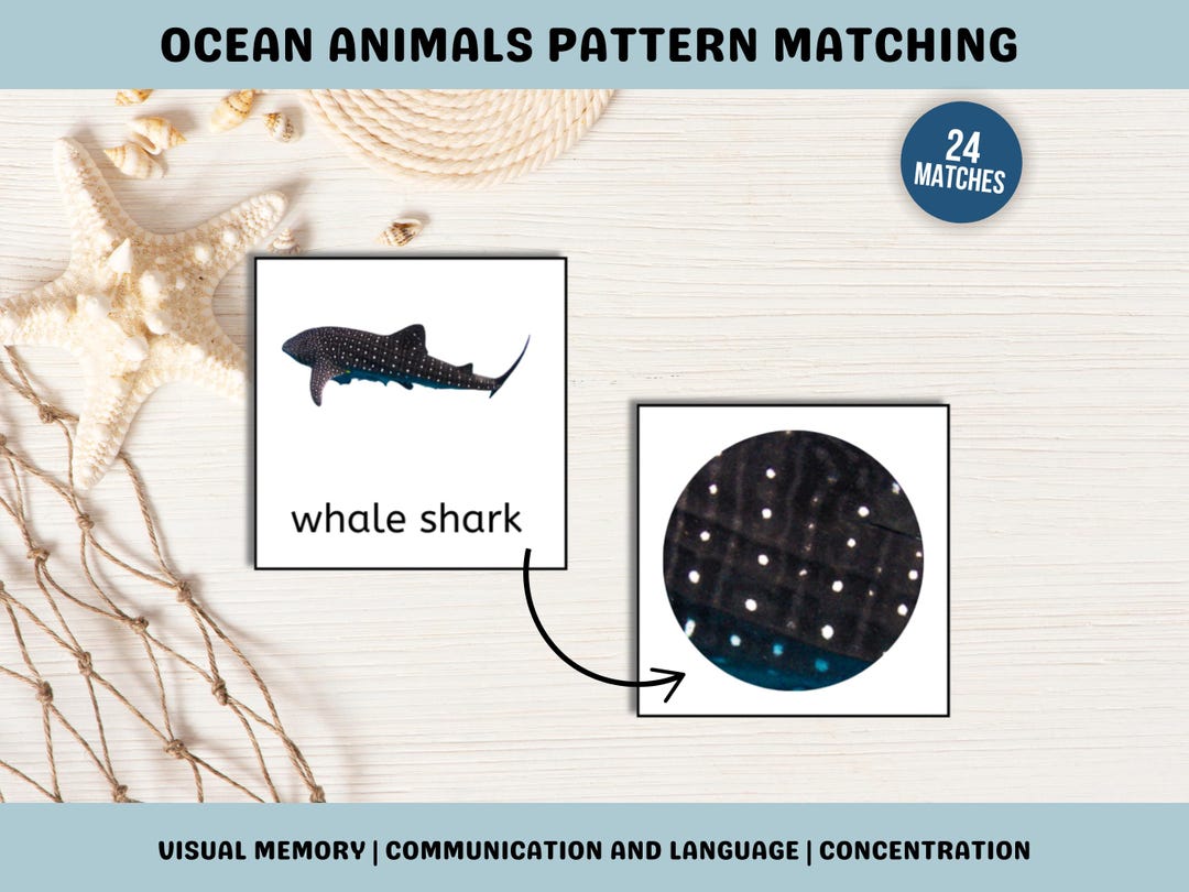 Ocean Animals Pattern Matching Game for Preschoolers & Toddlers ...