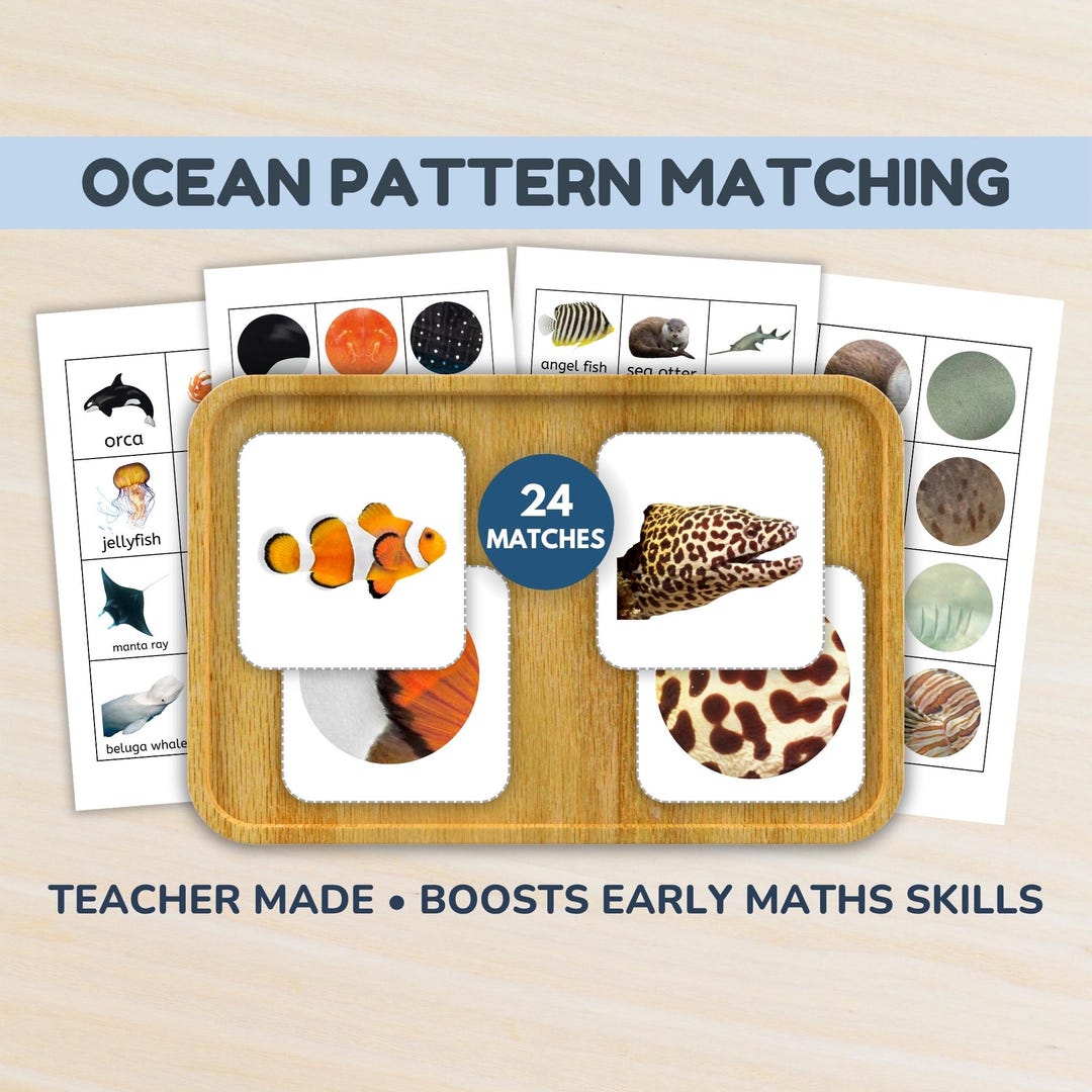 Ocean Matching Game – Preschool Montessori Printables, Toddler Learning ...