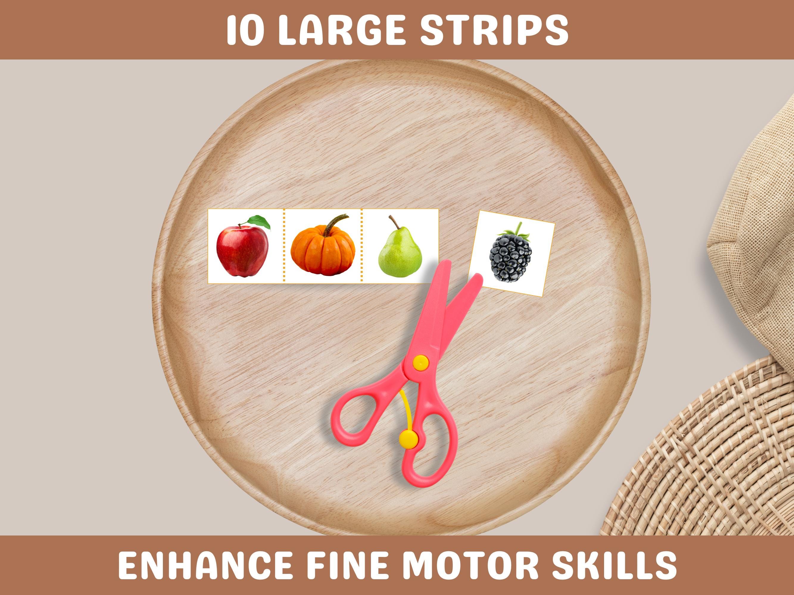 Fall-themed Cutting Strips for Preschool and Homeschool Activities ...