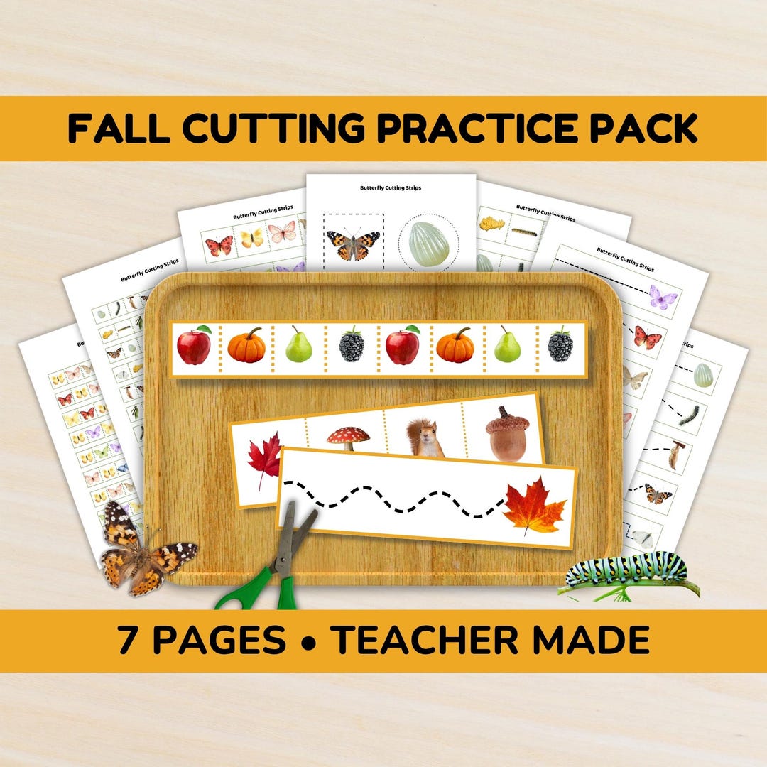 Fall & Autumn Scissor Skills Pack | Preschool Cutting Practice | Fine ...