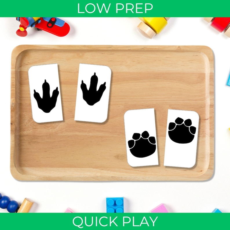 Dinosaur Footprint Matching Printable | Toddler Preschool Montessori ...