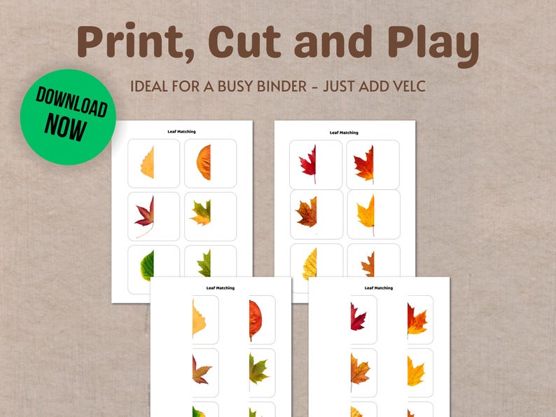 Fall Leaf Matching Game - Educational Fall Activity for Toddlers and ...