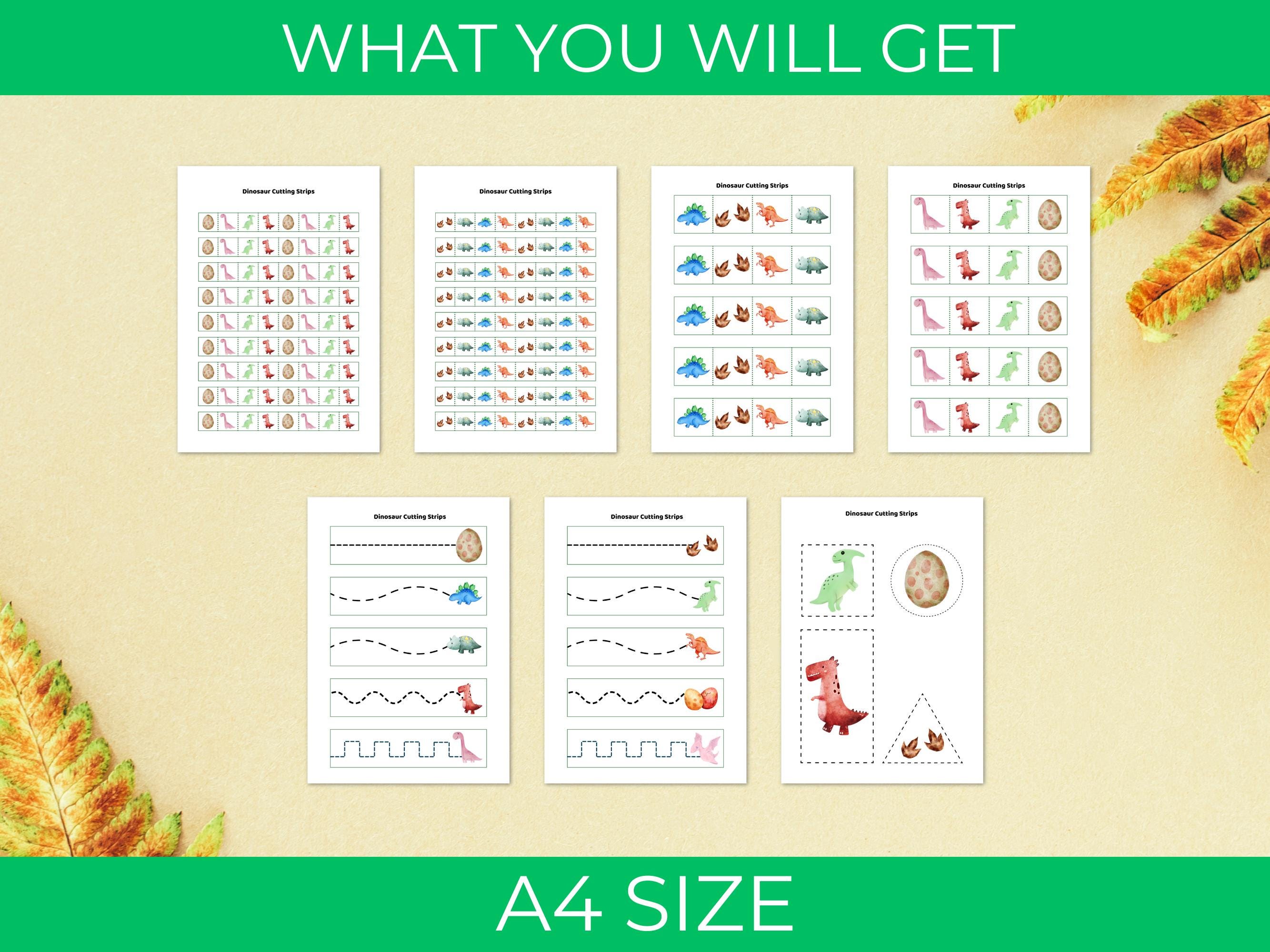 Dinosaur Scissor Skills Printable | Cutting Practice Printable for ...