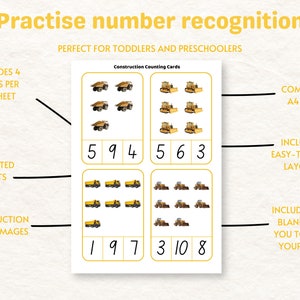 Construction Count and Clip Cards, Counting Game, Counting Activity ...