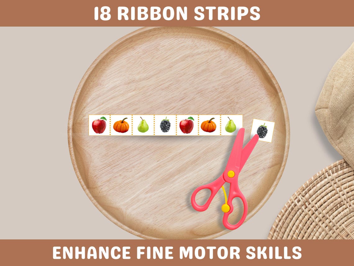 Fall-themed Cutting Strips for Preschool and Homeschool Activities ...