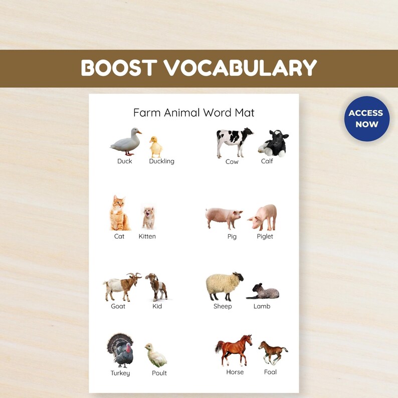Farm Animals Matching Game | Baby Animal Printable | Montessori ...