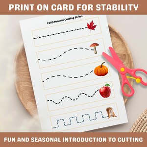 Fall-themed Cutting Strips for Preschool and Homeschool Activities ...