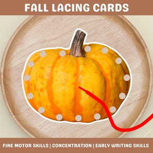Fall Lacing Cards for Toddlers and Preschoolers - Autumn Activity Set ...