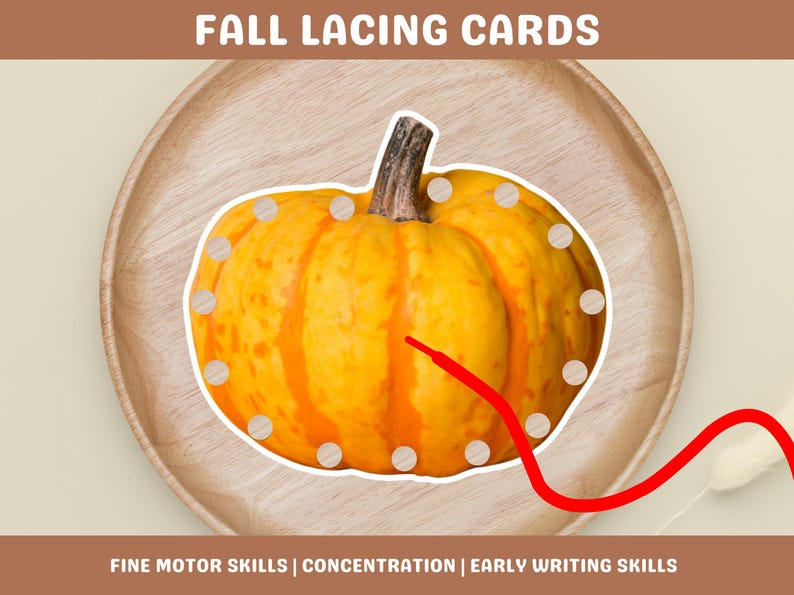 Fall Lacing Cards for Toddlers and Preschoolers - Autumn Activity Set ...
