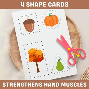 Fall-themed Cutting Strips for Preschool and Homeschool Activities ...