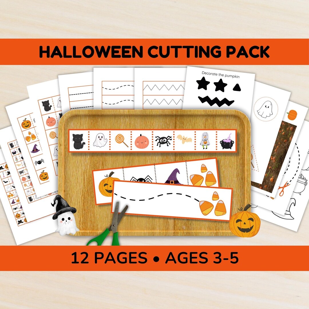 Halloween Cutting Strips | Preschool Scissor Skills Pack Printable ...