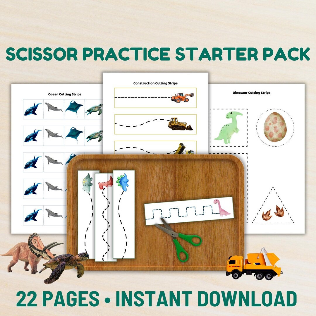 Scissor Skills Activity Book Printable | Toddler Cutting Practice ...