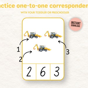 Construction Count and Clip Cards, Counting Game, Counting Activity ...