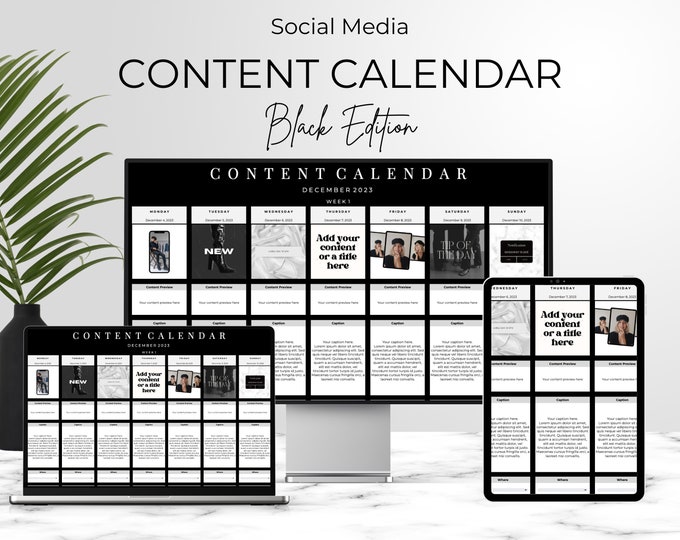 Google Sheets Social Media Content Calendar, Simple, Content Planning ...