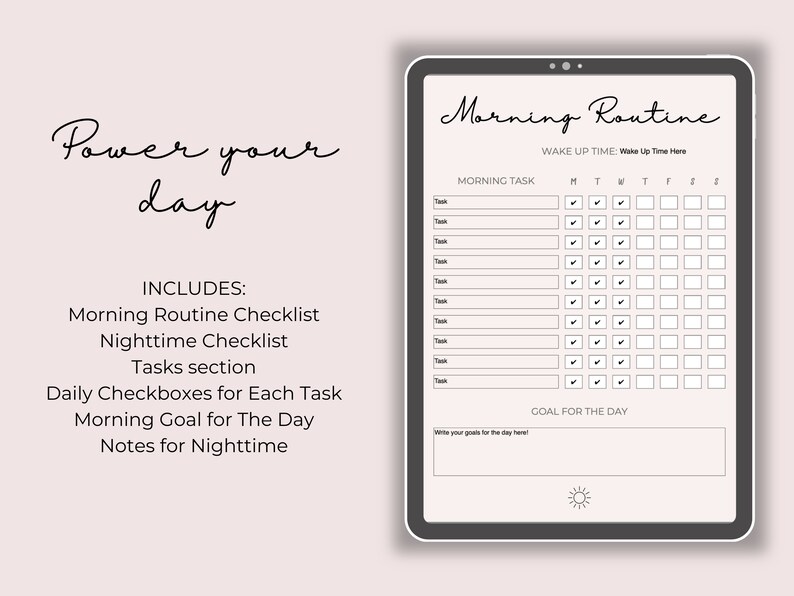Morning & Nighttime Routine Checklists, Fillable Pdfs, Morning ...