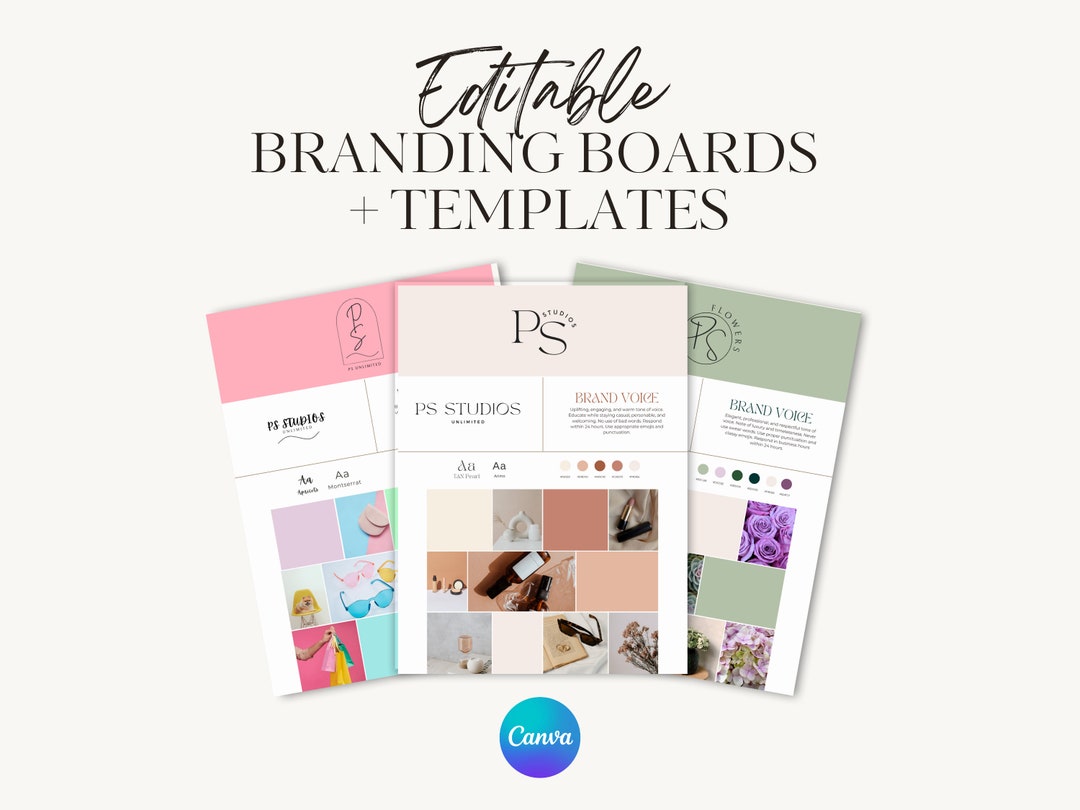 Editable Brand Kit Boards | Canva Templates for Small Businesses and ...