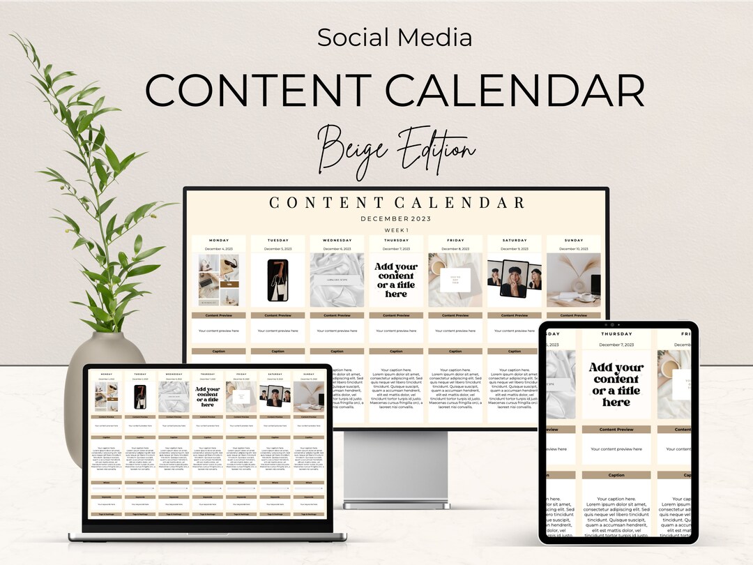 Google Sheets Social Media Content Calendar, Simple, Content Planning ...