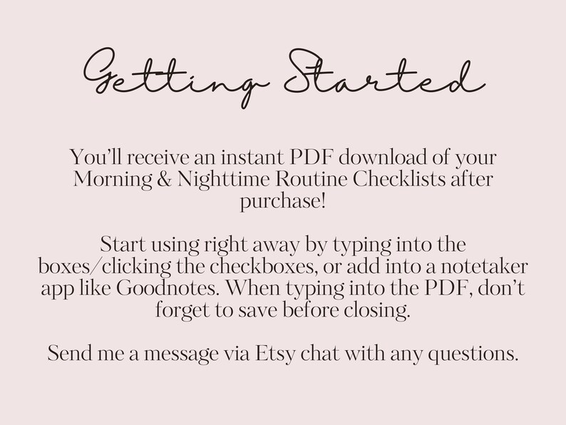 Morning & Nighttime Routine Checklists, Fillable Pdfs, Morning ...