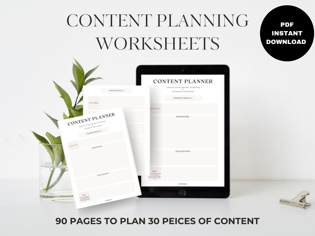 Content Planning Sheets | Content Piece Planner Worksheets | PDF ...