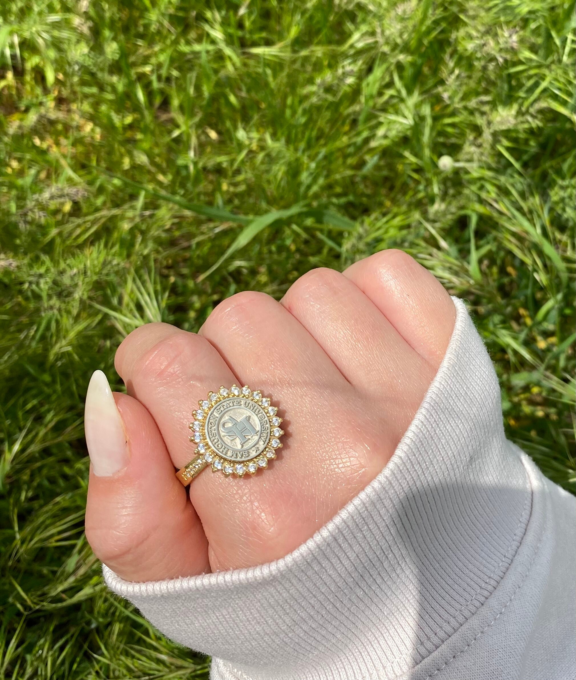 Personalized College Ring , Solid Gold College Ring , High School Ring ...