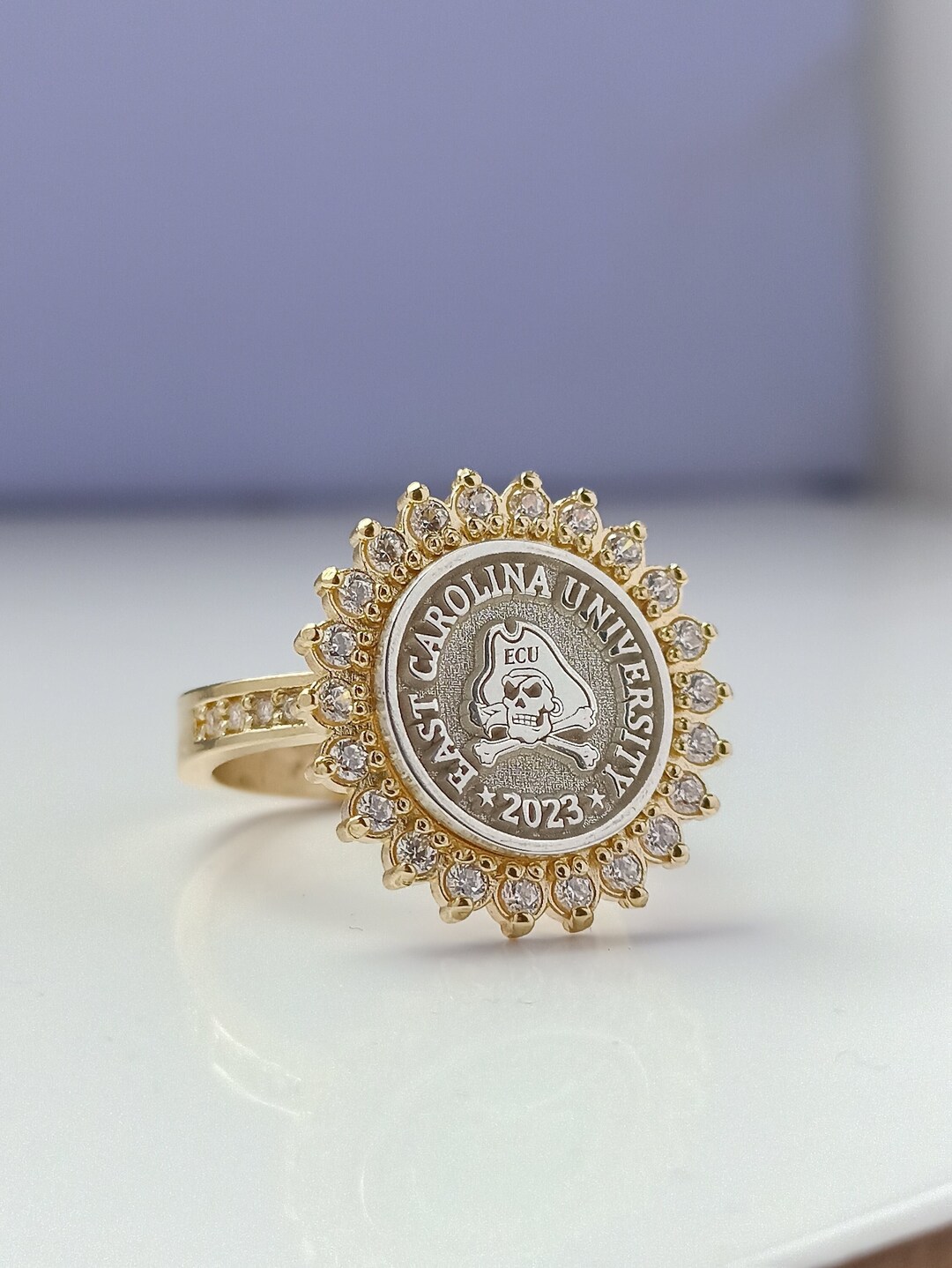 Personalized College Ring , Solid Gold College Ring , High School Ring ...