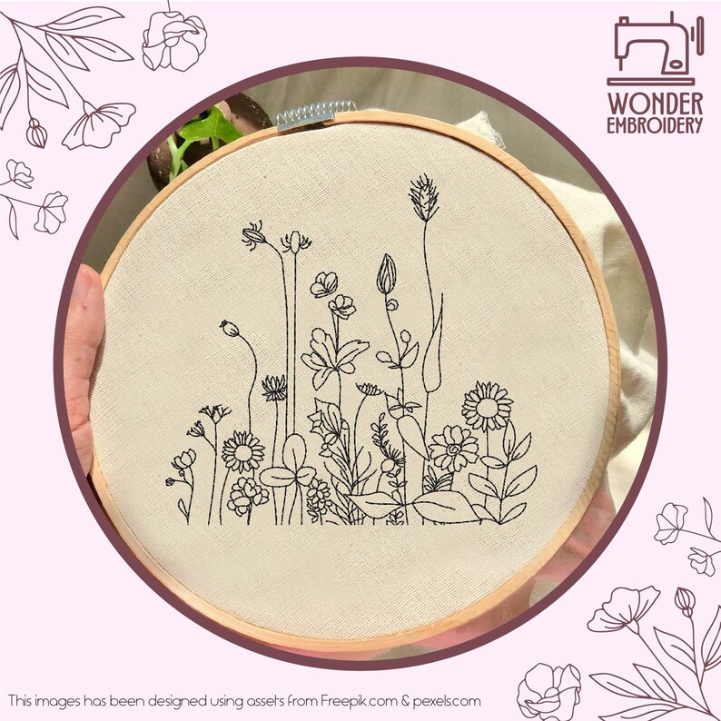 Wild Herbs and Plants Machine Embroidery Design | Botanical Design ...