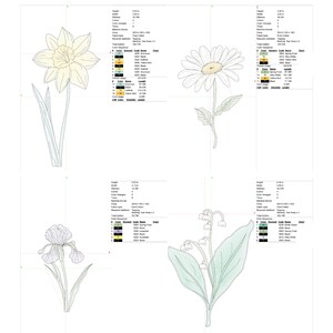 12 Birth Month Flower Set Machine Embroidery Design | Botanical Design ...