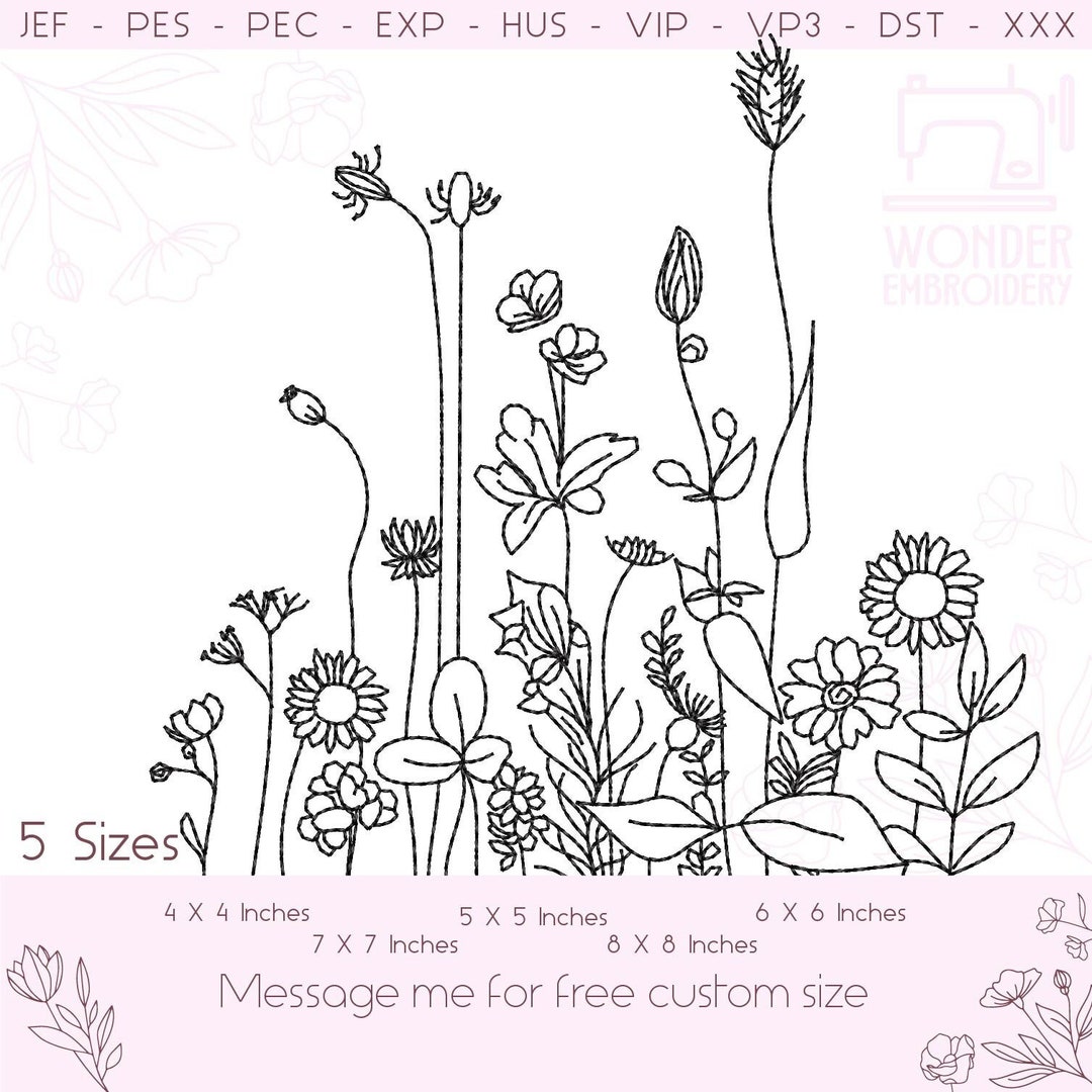 Wild Herbs and Plants Machine Embroidery Design | Botanical Design ...