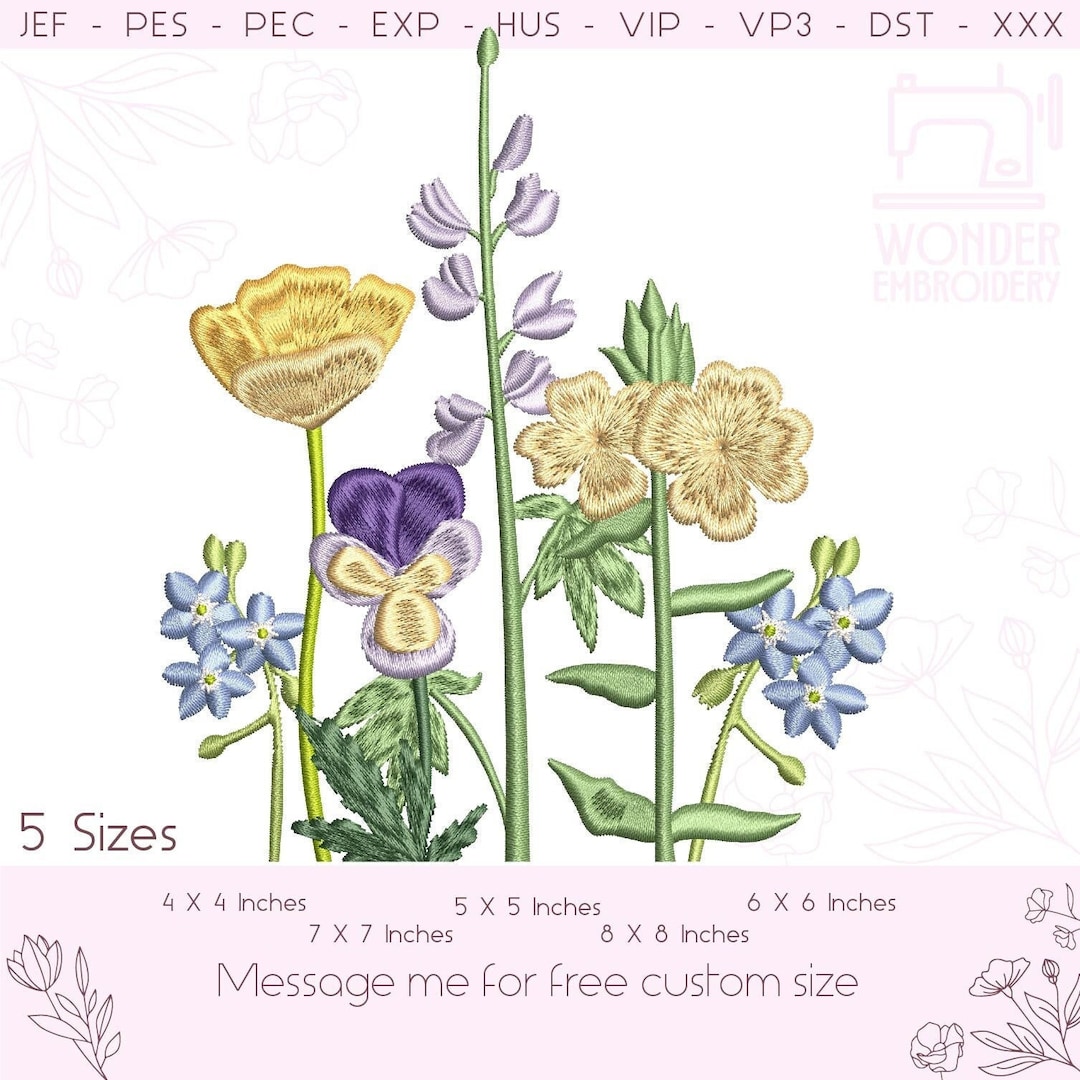 Wild Flower Machine Embroidery Designs | Botanical Design Files ...